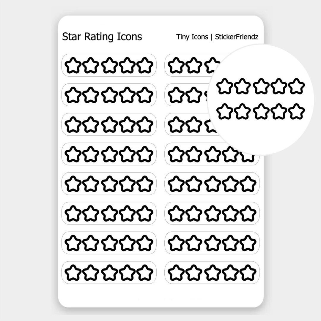 Star Rating Review Icon Sticker Planner Sticker Icon Sticker Bullet ...