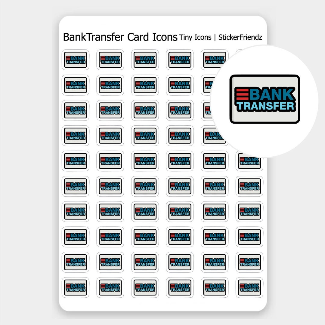 Bank Transfer Icon Sticker Planner Sticker Icon Sticker - Etsy
