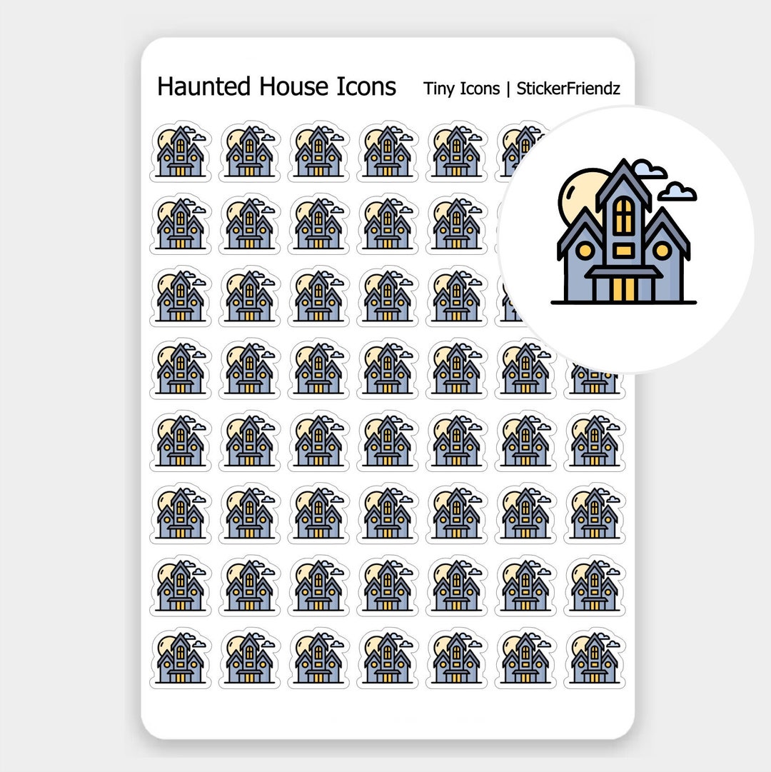 Halloween Haunted House Icon Planner Sticker Planner Sticker - Etsy