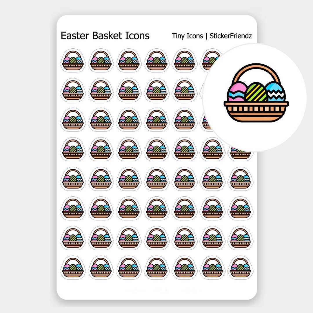 Easter Basket Icon Sticker Planner Sticker Icon Sticker - Etsy