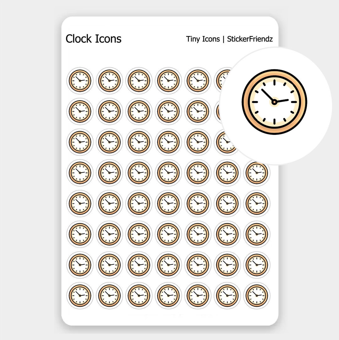 Clock Icon Sticker Planner Sticker Icon Sticker Bullet - Etsy