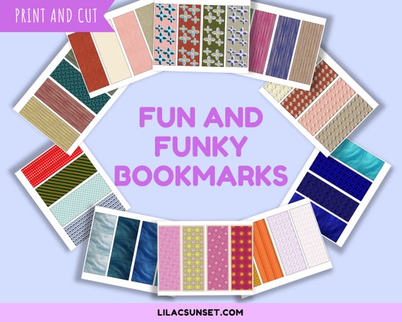 40 Fun and Funky Printable Bookmarks 7X2 Size Assorted | Etsy