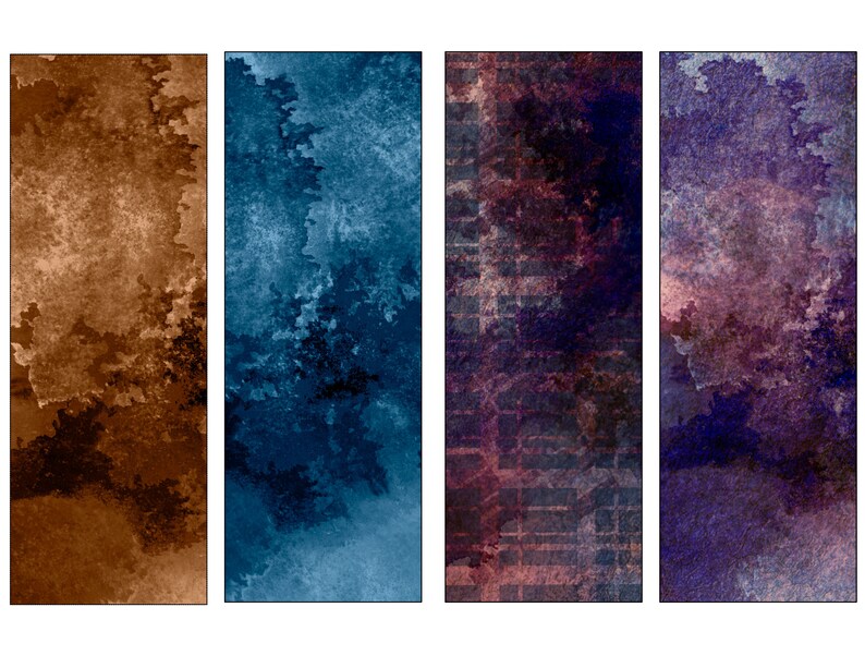 40 Marble Printable Bookmarks | 7X2 Size | Assorted Colors and Patterns ...