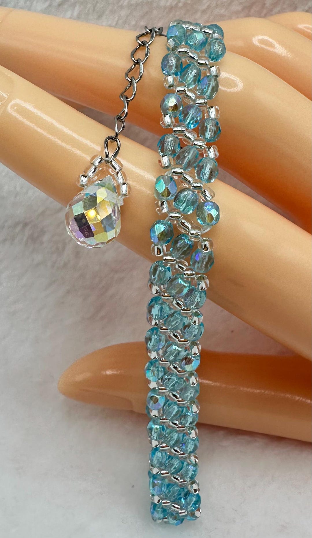 3mm Czech Fire Polish Crystals and White Gold/silver Tone Japanese Seed ...