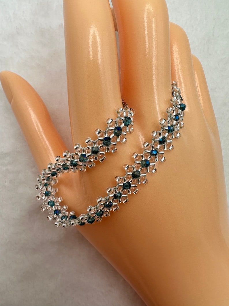 Handmade Woven Hubble Stitch Crystal and Seed Bead Bracelet With ...