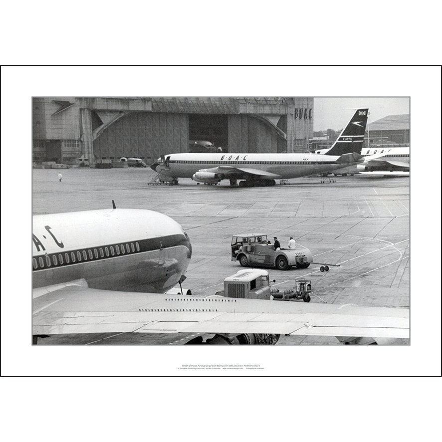 BOAC Boeing 707-436s at London Heathrow Airport 1960s Art Print - 2 ...