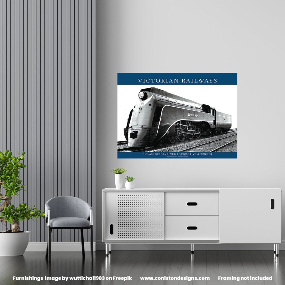 Victorian Railways Art Print – S Class Streamlines Steam Locomotive ...