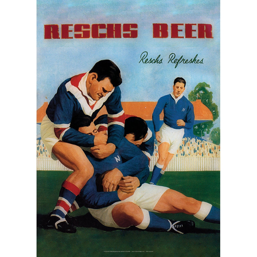 Resch's Beer 1930s Retro Pub Sign Art Print – 'resch's Refreshes ...