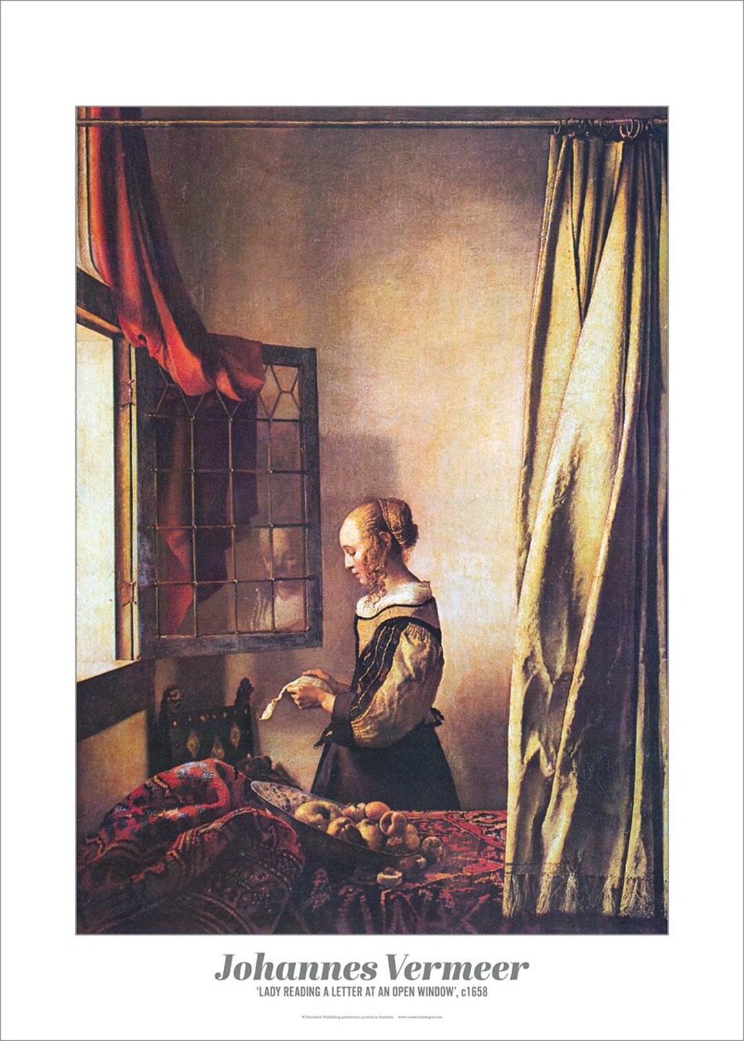 Johannes Vermeer 'lady Reading Letter at Open Window' – Repro Art Print ...