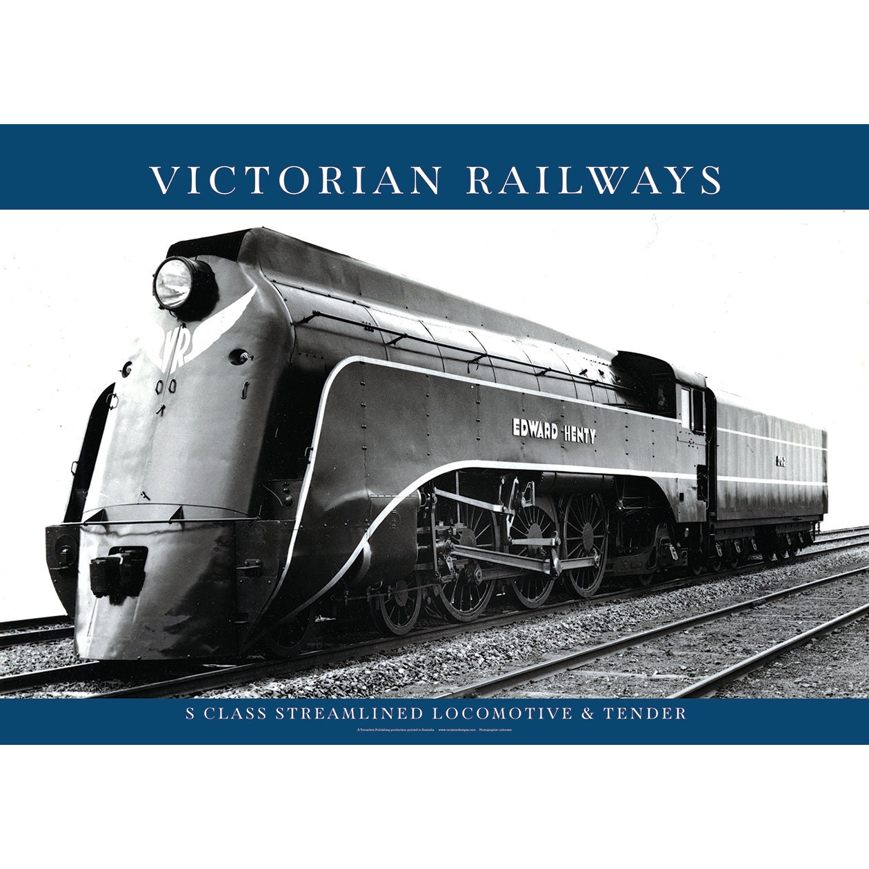 Victorian Railways Art Print – S Class Streamlines Steam Locomotive ...