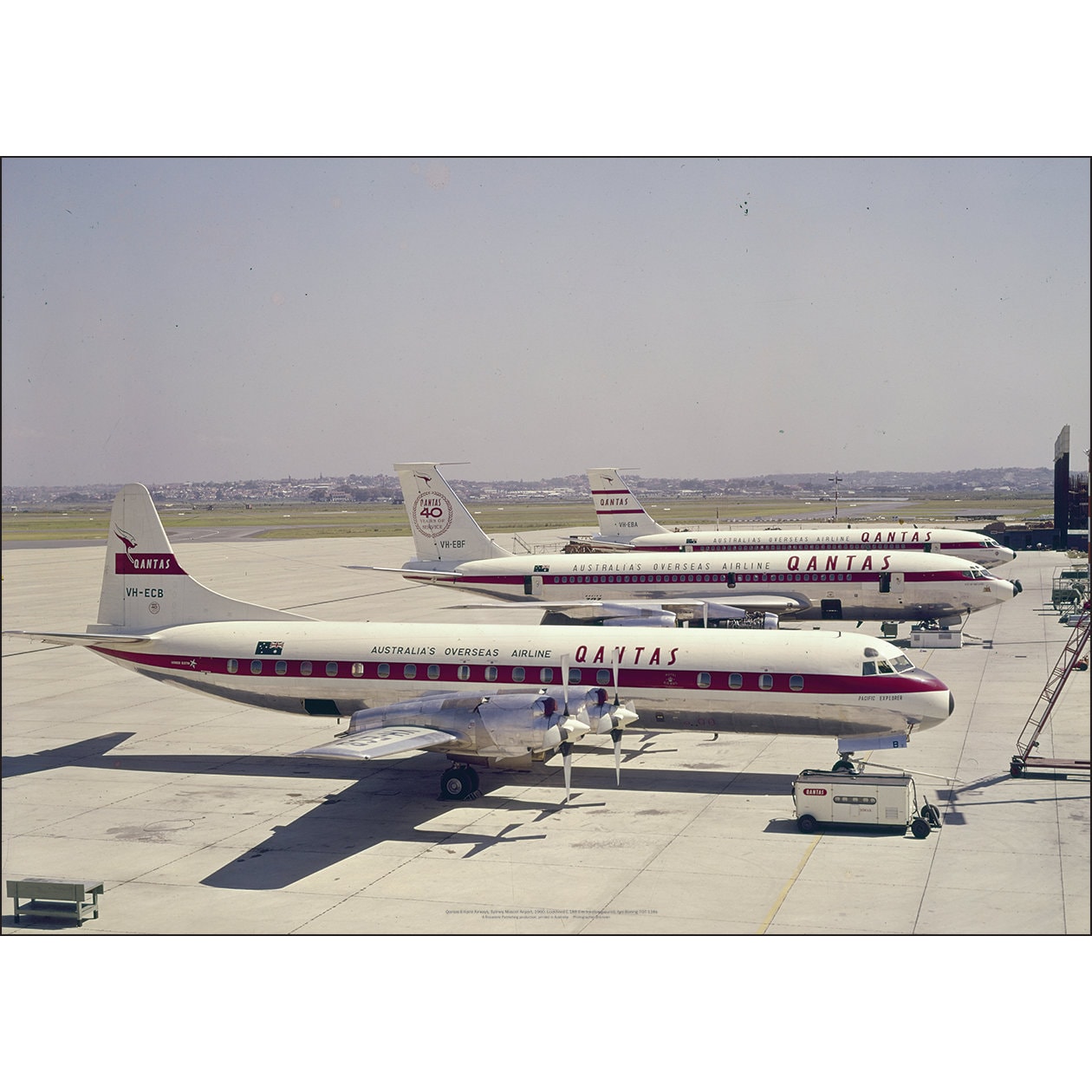 Qantas Empire Airways Art Print – Lockheed L.188 Electra, Boeing 707 ...