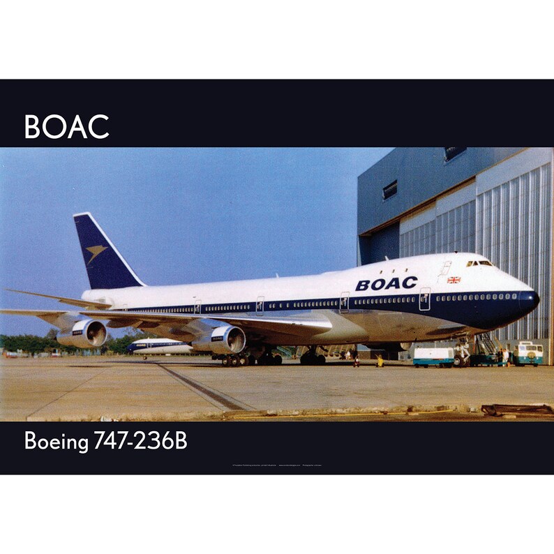 BOAC Boeing 747-236B Art Print Aviation 1970s 2 Sizes Available Poster ...