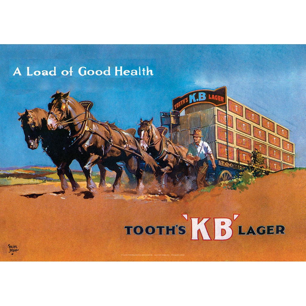 Tooth's KB Lager Retro Pub Sign Art Print – A Load of Good Health 1930s ...
