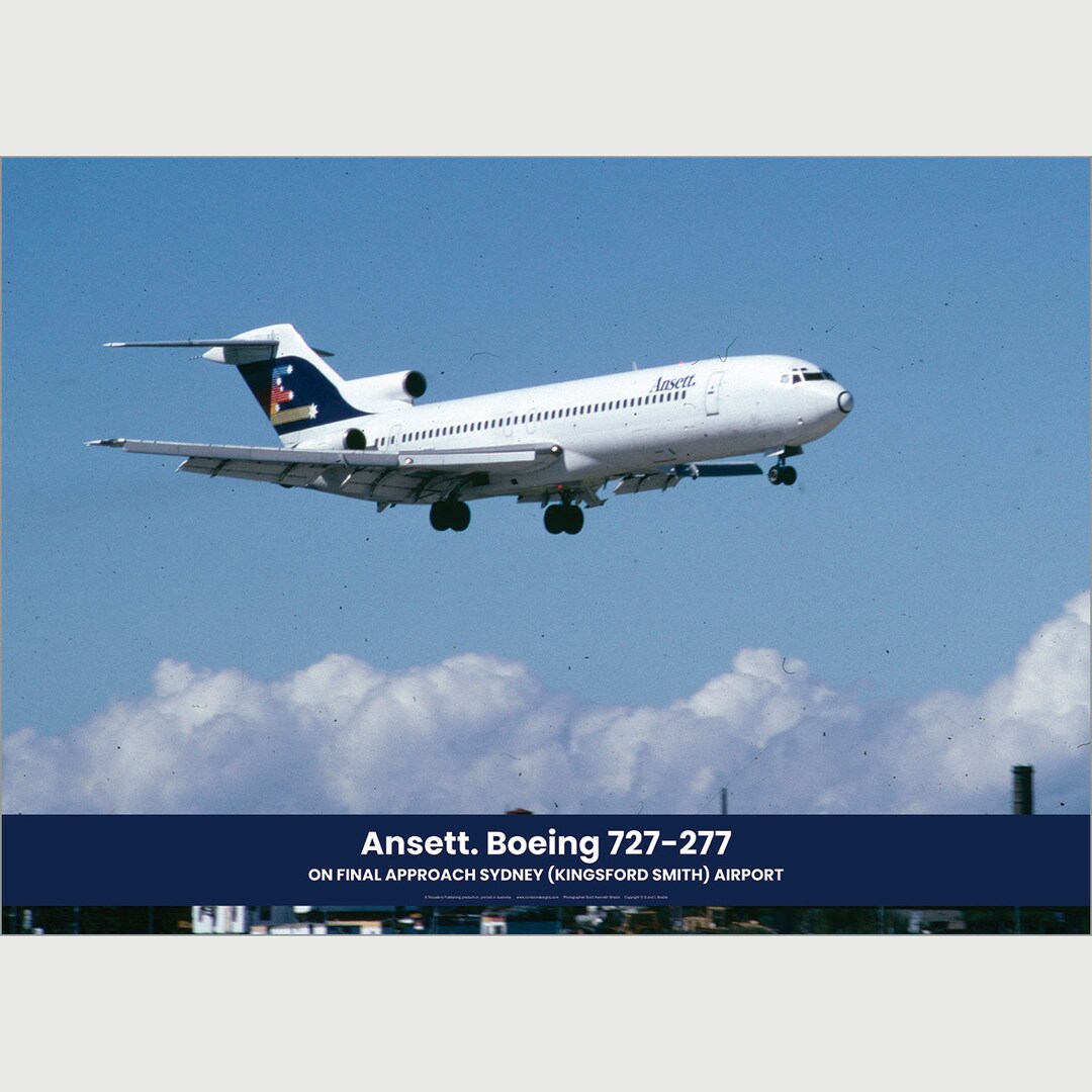 Ansett Boeing 727-277 Art Print - Final Approach Sydney (kingsford ...