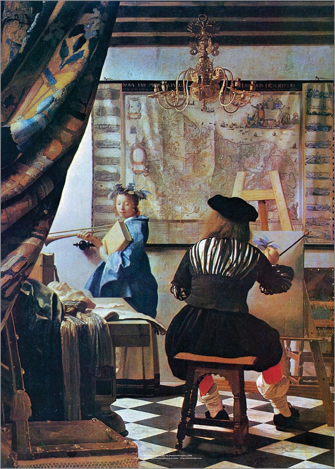 Johannes Vermeer 'A Painter in His Studio' – Repro Art Print – Classic ...