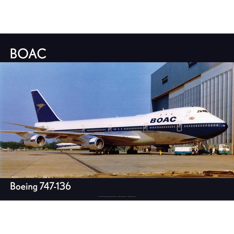 BOAC Boeing 747-136 Art Print - Aviation 1970s - 2 Sizes Available ...
