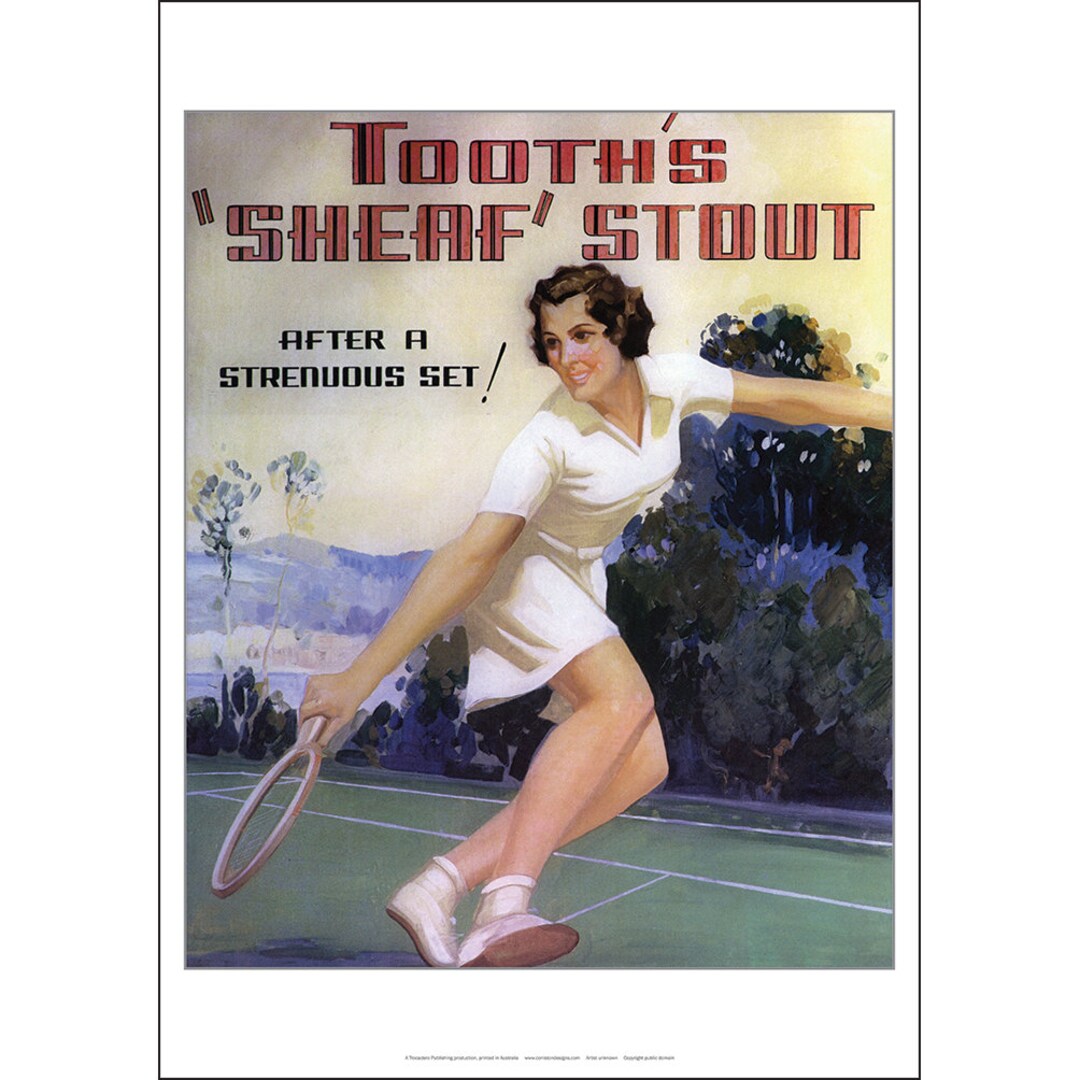 Tooth's Sheaf Stout 1930s Retro Pub Sign Art Print – 'after a Strenuous ...