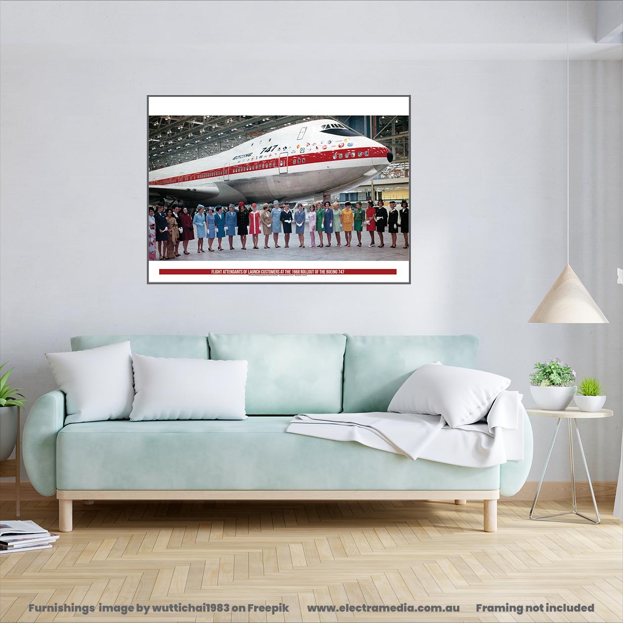 Boeing 747 Rollout 1968 Art Print - Seattle Launch With Flight ...