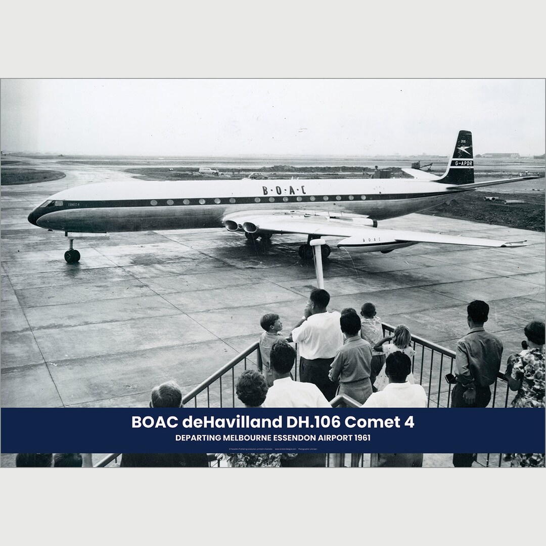 BOAC Comet 4 Art Print – Melbourne Essendon Airport, 1961 - Etsy