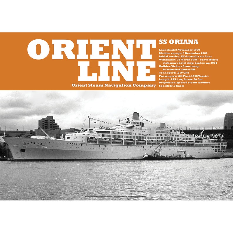 Orient Line SS Oriana Art Print – 1960-86 Sydney Cove Terminal ...