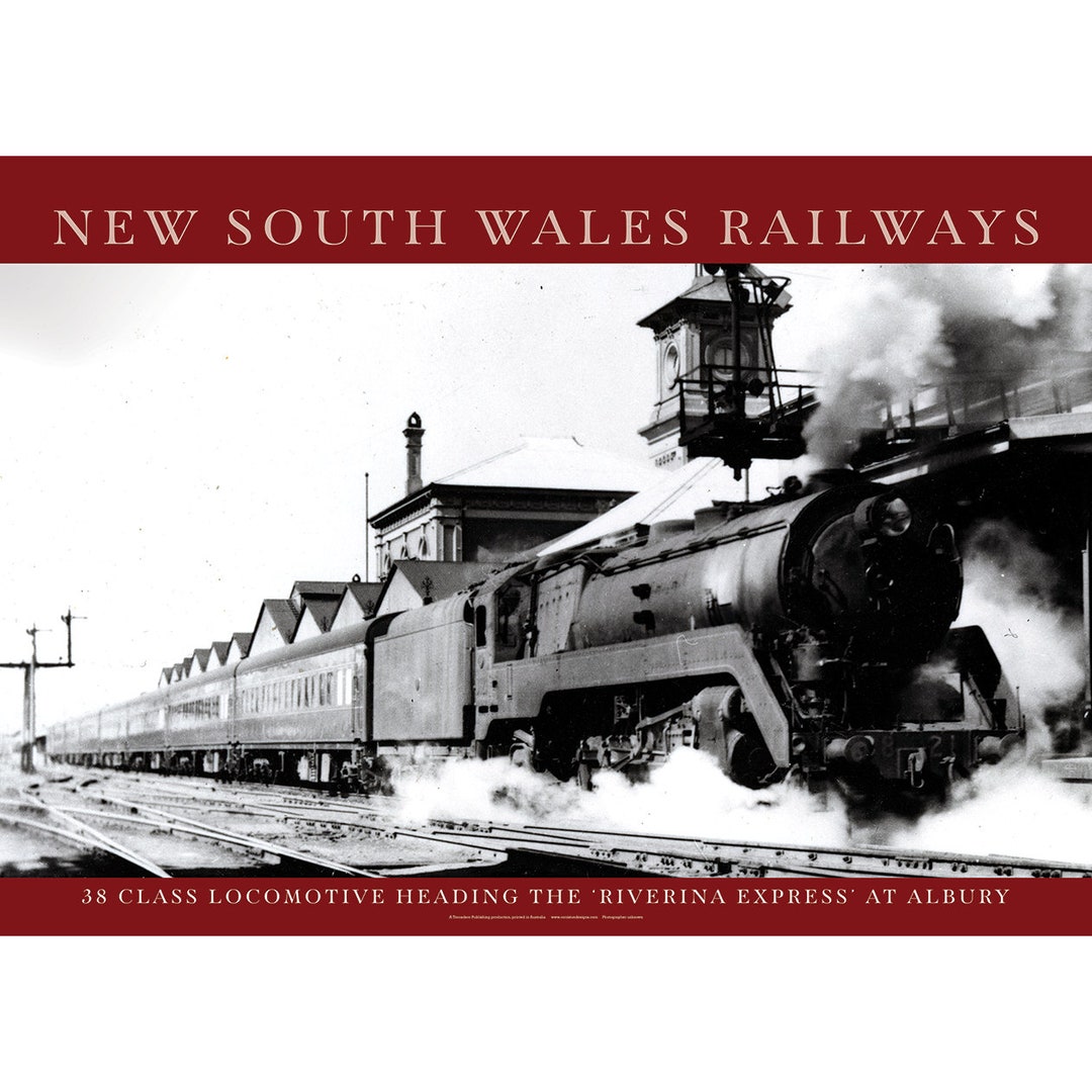 New South Wales Railways Art Print – 38 Class Steam Locomotive 1940s ...