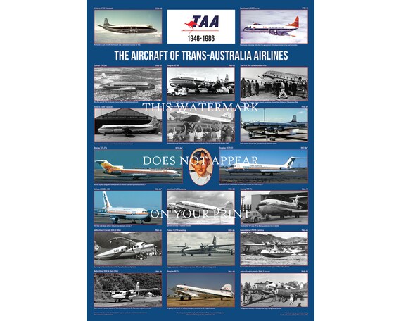 Trans-australia Airlines TAA Aircraft Art Print Aircraft - Etsy