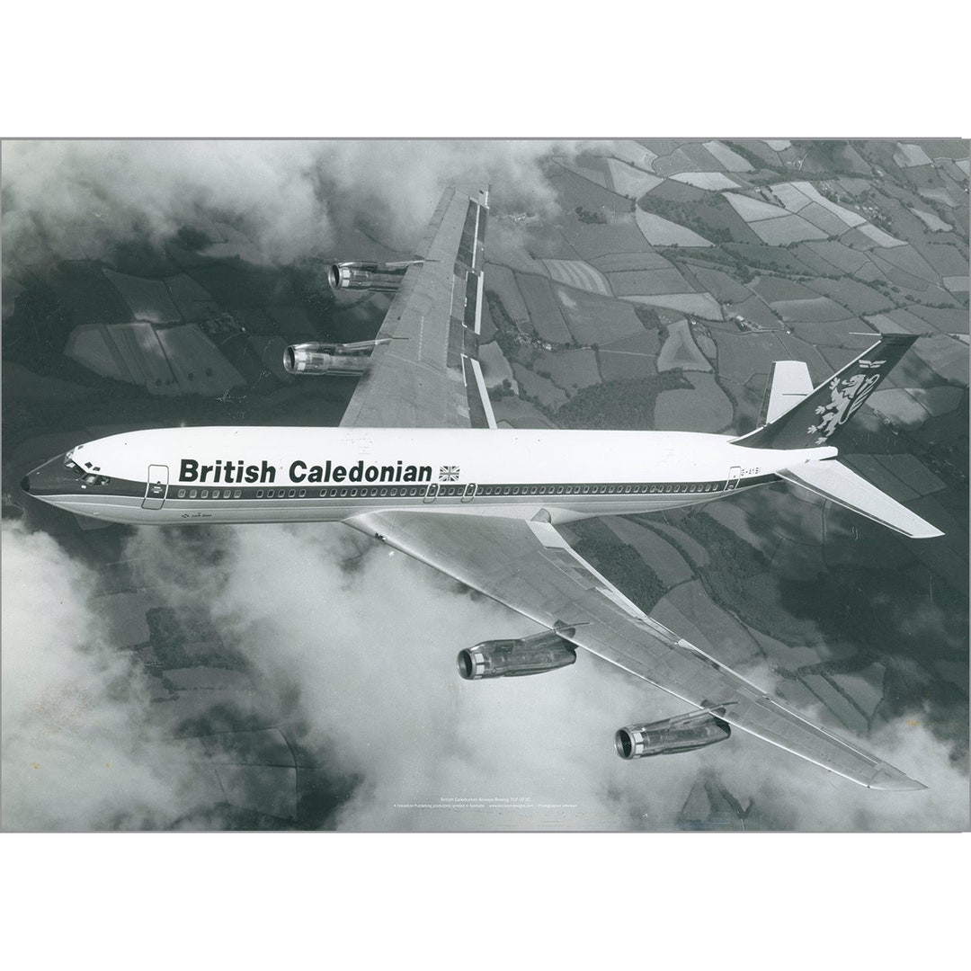 British Caledonian Airways Art Print – B-cal Boeing 707-373C in Flight ...