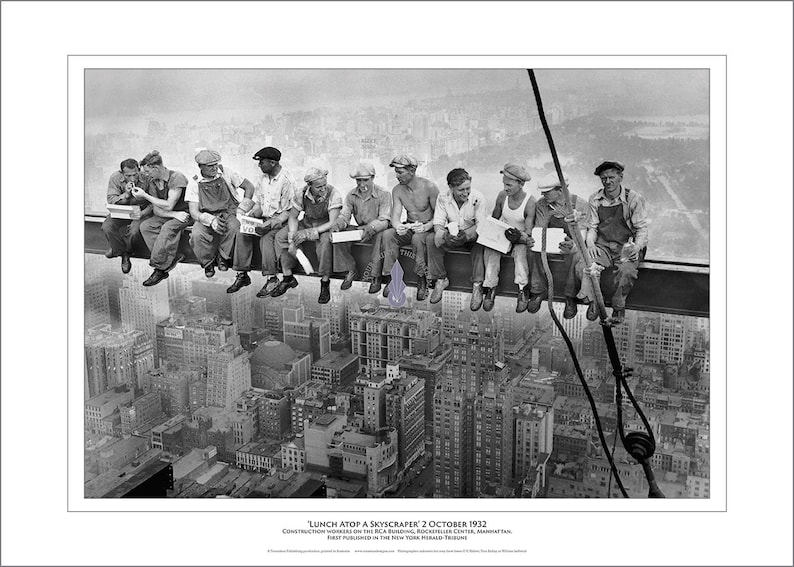 Lunch Atop A Skyscraper Art Print - Workers on RCA Building 1932 ...