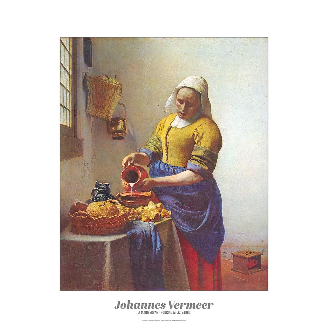 Johannes Vermeer 'A Maidservant Pouring Milk' – Repro Art Print ...