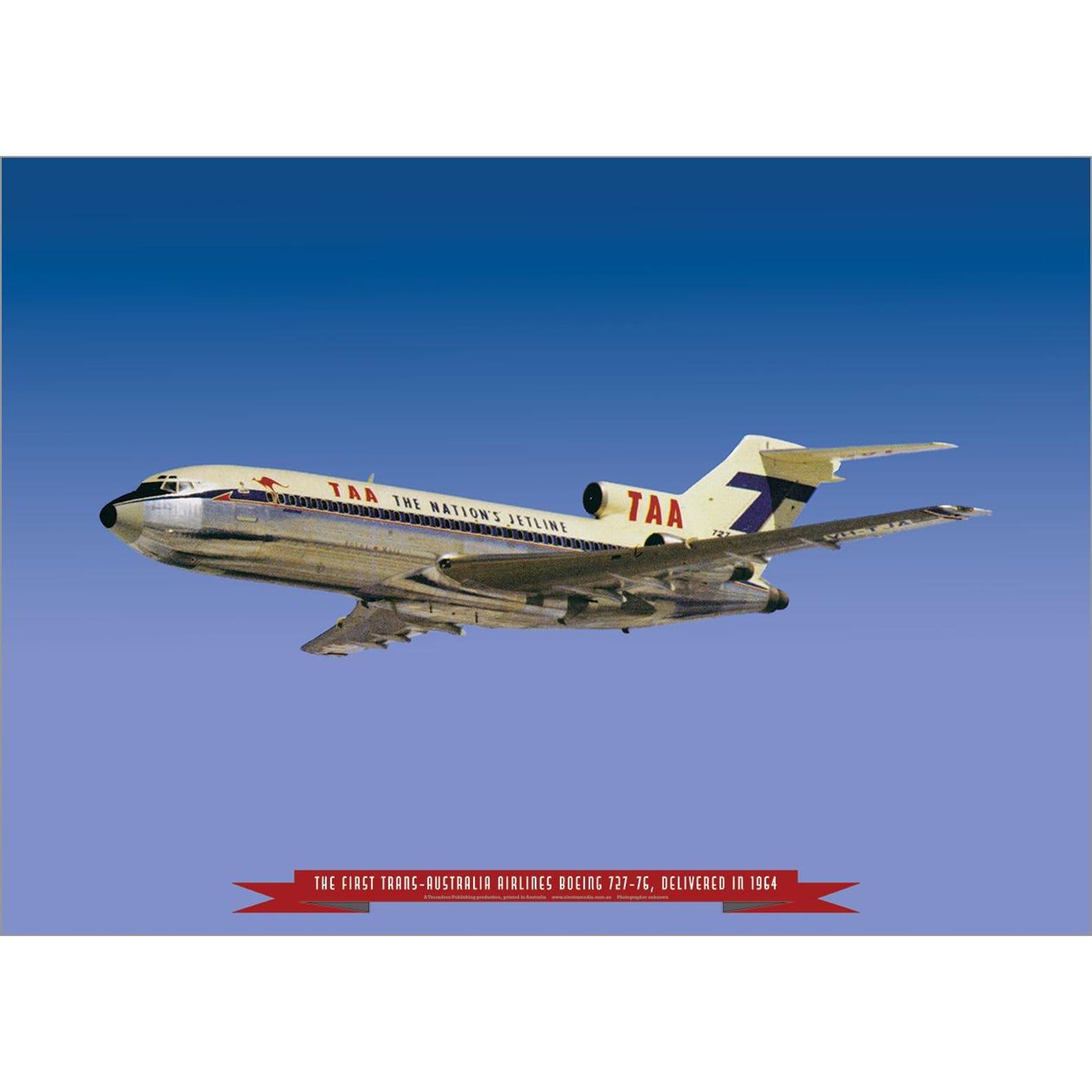 TAA - Trans Australia Airlines Art Print – Boeing 727-76 in Flight 1964 ...