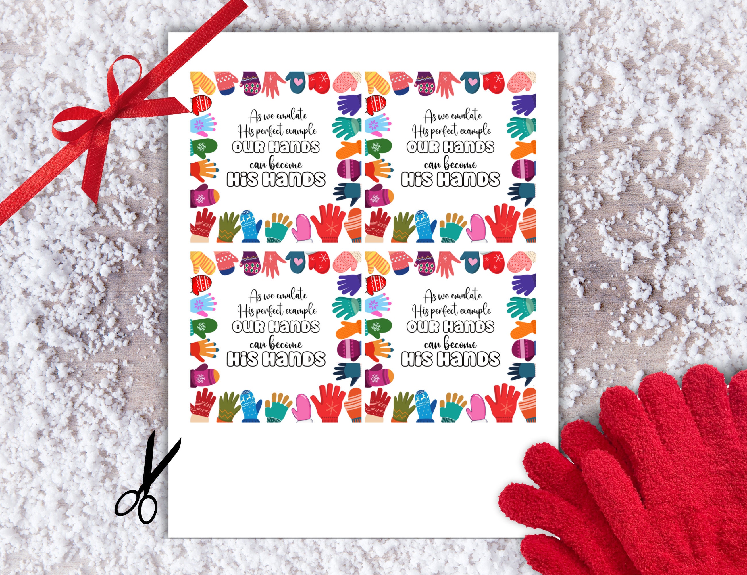Gift Tag for Gloves, Winter Glove Christmas Tag Christian Tag for ...
