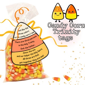 Candy Corn Trinity Tag Christian Halloween Treat Tag for Goody Bag ...
