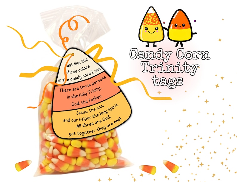 Candy Corn Trinity Tag Christian Halloween Treat Tag for Goody Bag ...