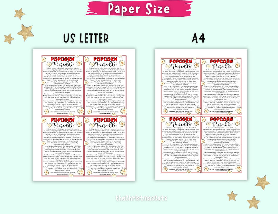 Popcorn Parable Printable, Parable of the Popcorn Lesson, Popcorn ...