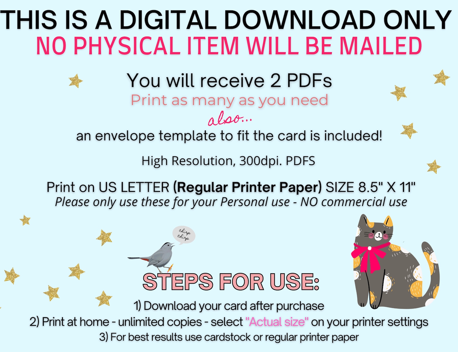 Pet Sitter Printable Card Funny Card for Cat Sitter - Etsy