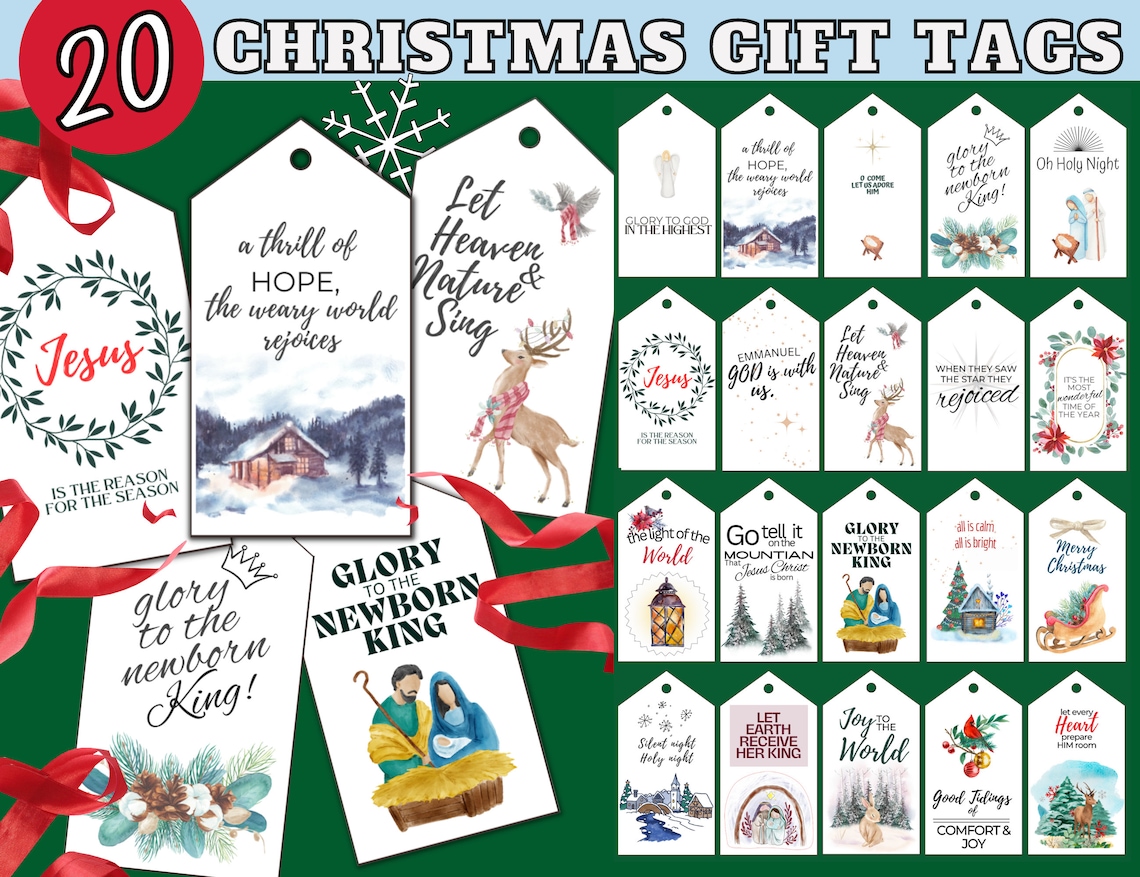 Christian Christmas Gift Tags Printable Gift Tags for - Etsy