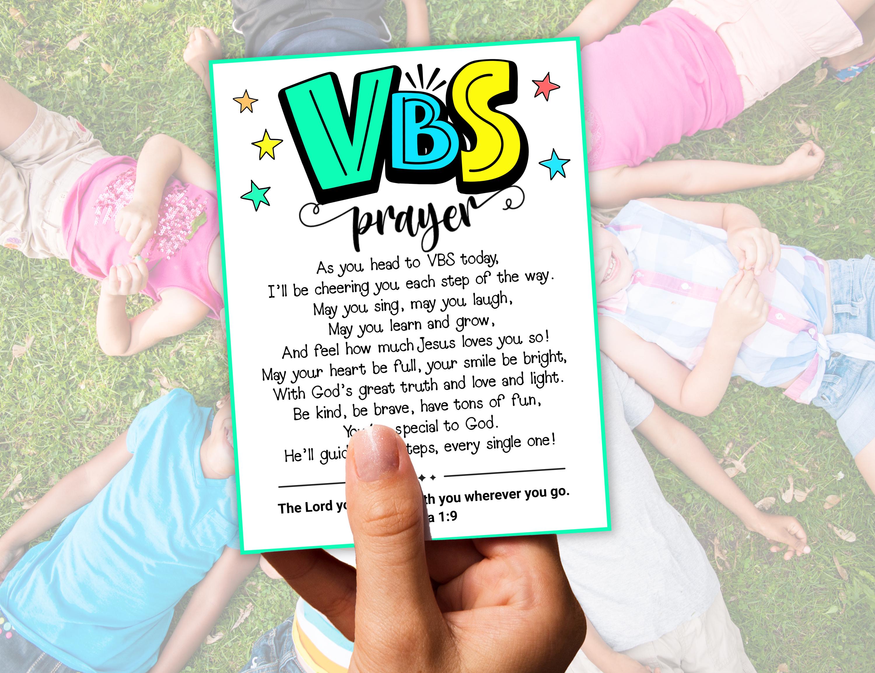 VBS Prayer Card for Kids, Vacation Bible School Encouragement Gift for ...