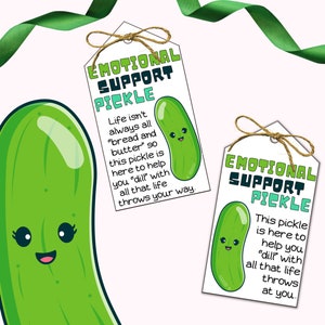 Emotional Support Pickle Tags and Cards, Tags for Handmade Crochet ...