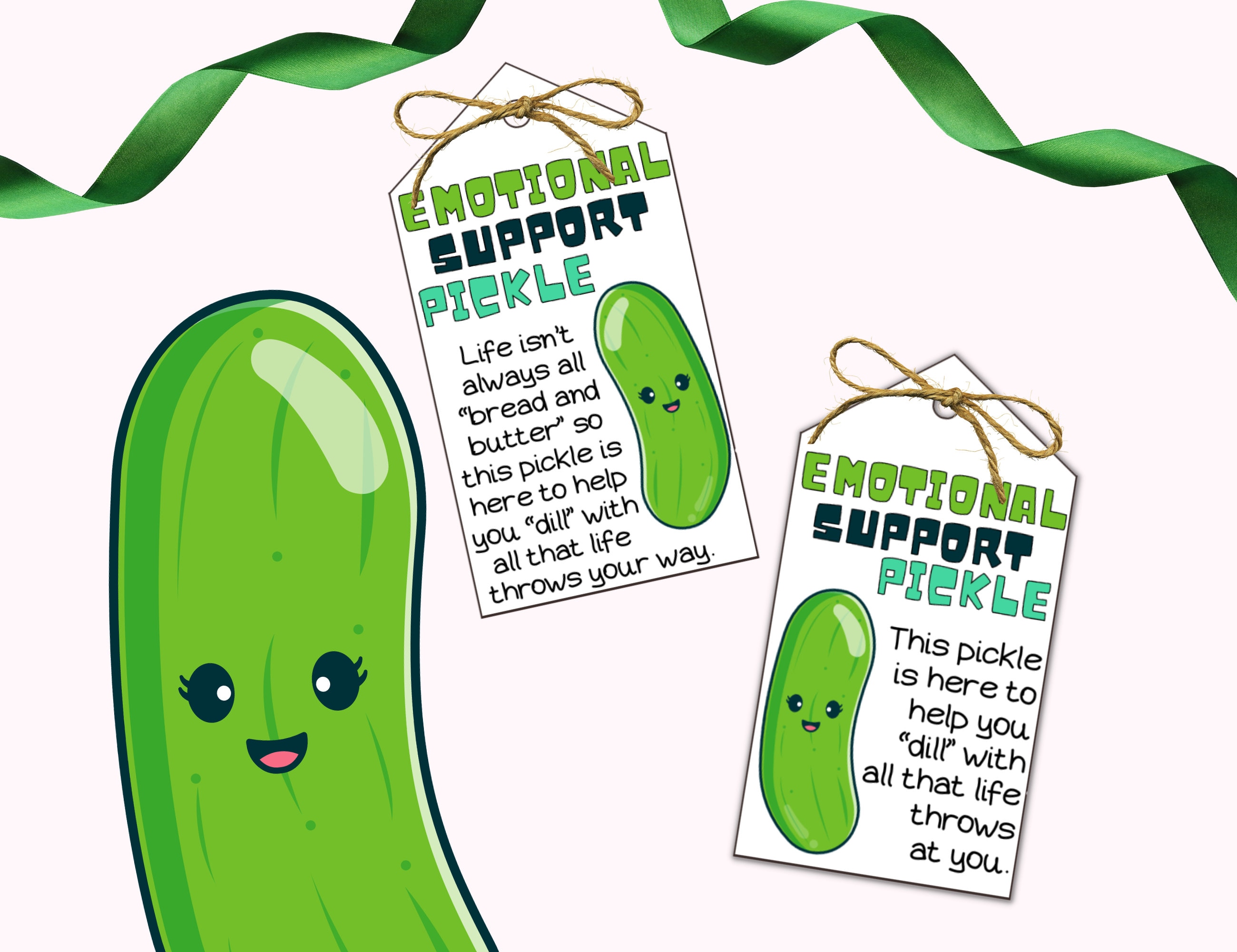 Emotional Support Pickle Tags and Cards, Tags for Handmade Crochet ...