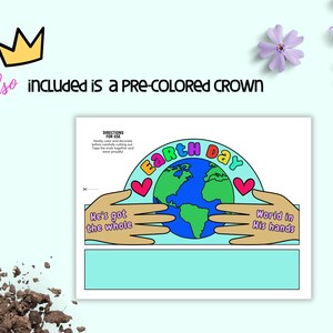 Earth Day Activity for Kids, Earth Day Printable Paper Crown, Earth Day ...