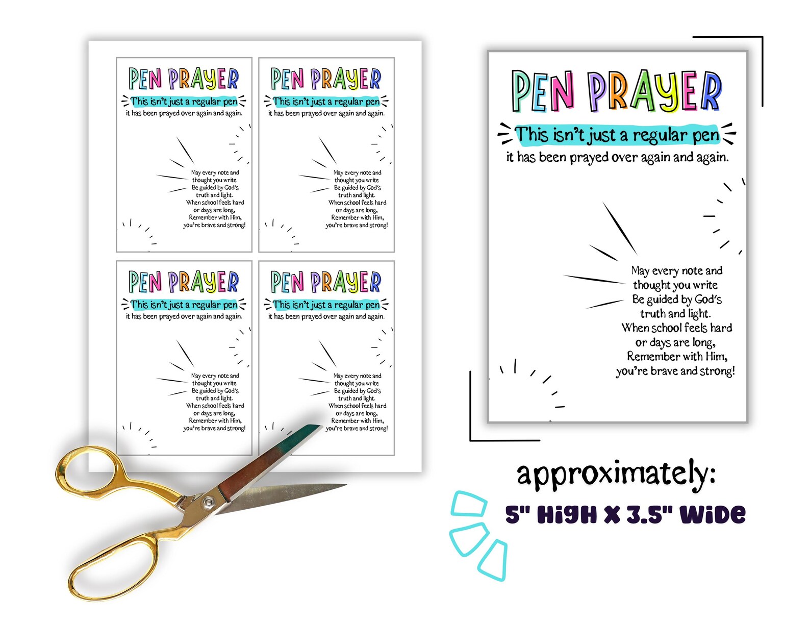 Pen Prayer Tags, Back to School Prayer Tag, Pen Tags for Students, Back ...