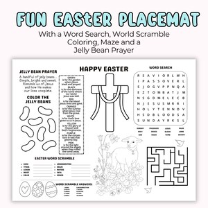 Christian Easter Placemat, Printable Easter Story Activity Coloring ...