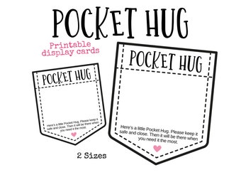 Pocket Hug Cards, Pocket Hug Tags Printable Pocket Hug Token Cards ...