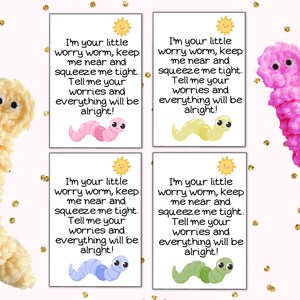 Worry Worm Tags & Worry Worm Cards for Crochet Worms, Loom Worms, the ...