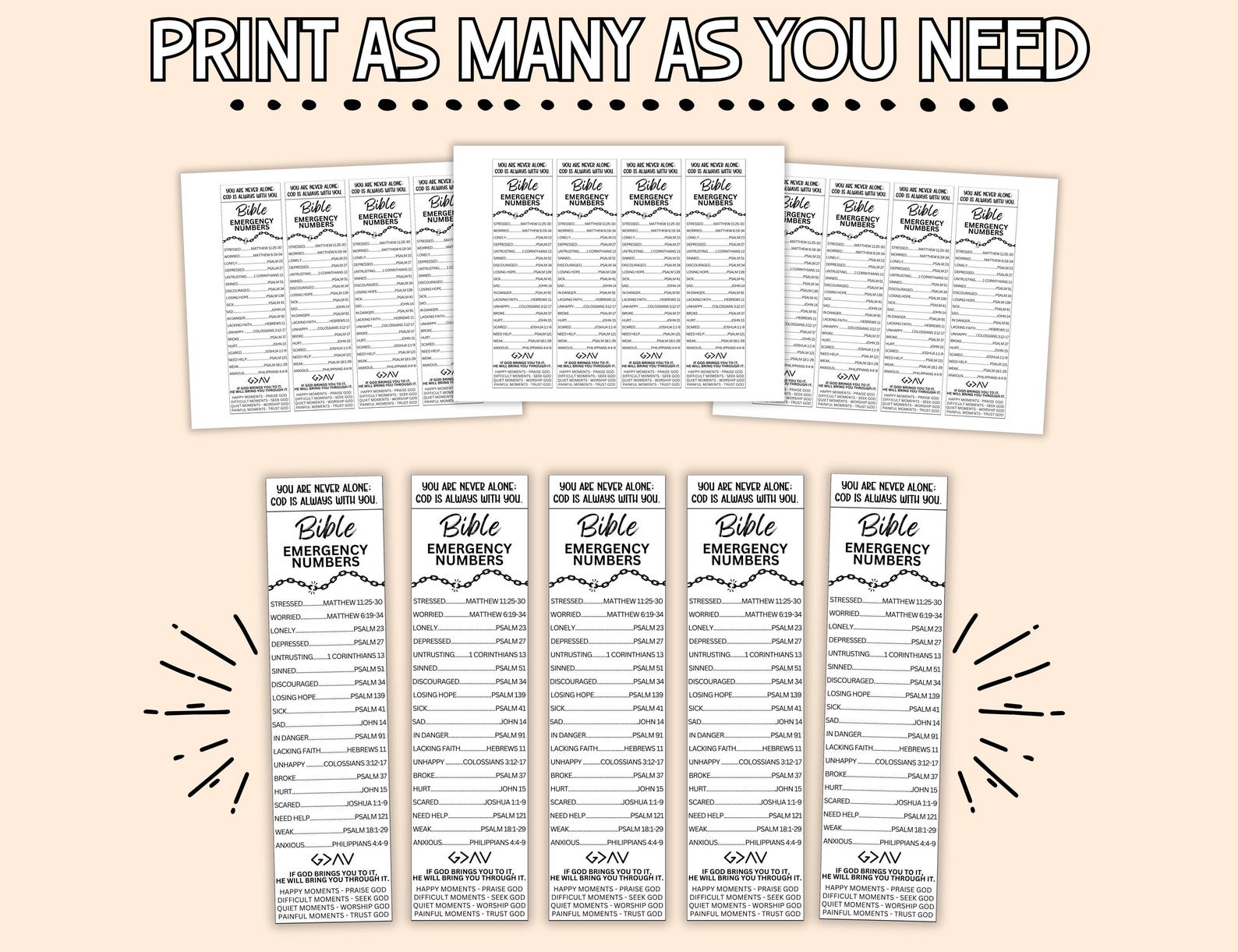 Prison Ministry Bible Verse Bookmarks, Jail Ministry, Bible Emergency ...