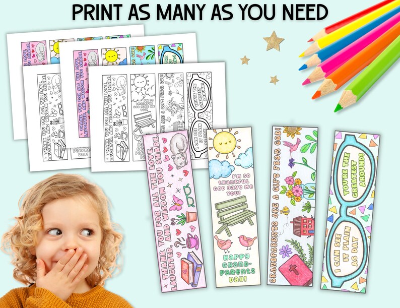Grandparents Day Bookmarks, Printable Grandparents Day Classroom ...