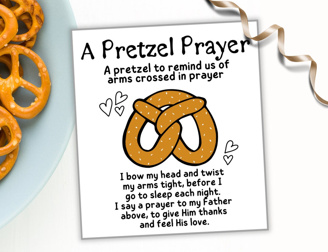 Pretzel Prayer Poem Gift Tags for Kids Church, Christian Summer Camp ...