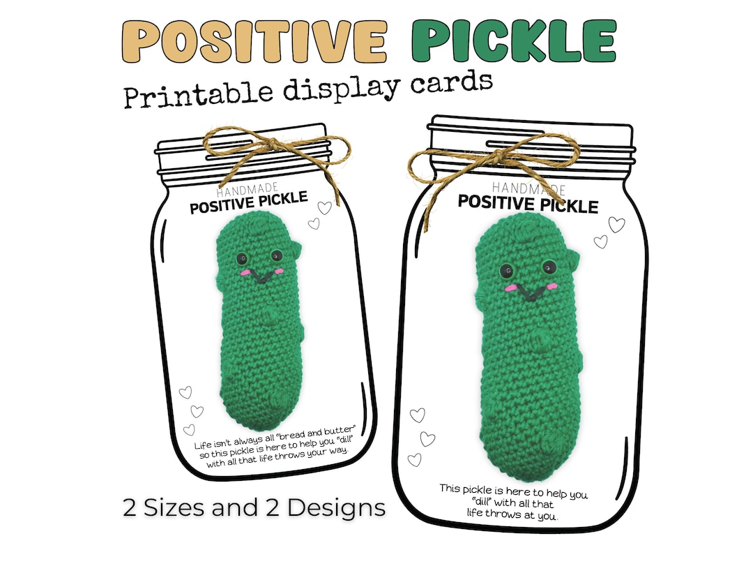 Positive Pickle Tags and Cards, Tags for Handmade Crochet Pickles ...