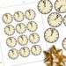 New Years Clock Countdown, New Years Eve Favor, Clock Round Gift Tag, Clock Sticker, Roman ...