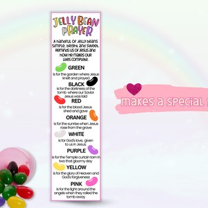 Jelly Bean Prayer, Jelly Bean Poem Printables, Easter Bookmarks for ...
